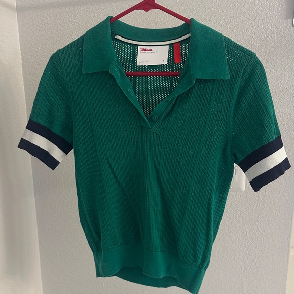 Wilson | Tops | Wilson Green Polo Shirt With Red Accents | Poshmark